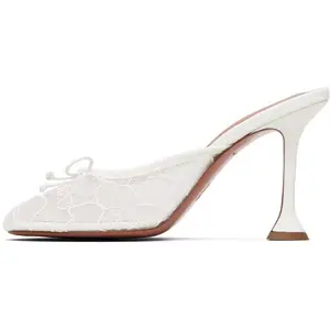 Amina Muaddi Lila 95 Lace Mules - Ivory