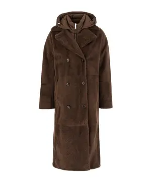MOORER Hooded Double-breasted Coat