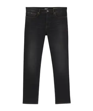 Hugo Boss Slim-fit Jeans In Stretch Cotton Blend - Black
