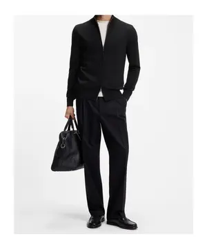 Hugo Boss Zip-up Sweater In Merino Wool