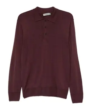 Canali Long-sleeve Polo Shirt - Red
