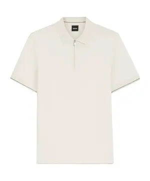 Hugo Boss C-pei 90 Half-zip Polo Shirt - Natural