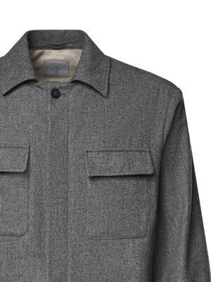 Eleventy Long Sleeve Shirt Jacket With Chest Pockets