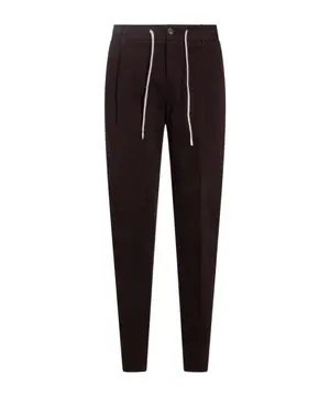 Eleventy Drawstring Belt Casual Pants - Black
