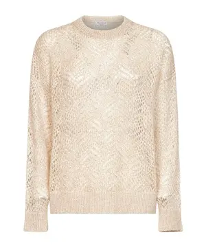 Brunello Cucinelli Long-sleeve Knit Top - Ivory