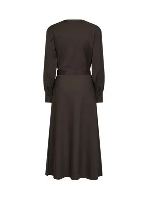 Brunello Cucinelli Belted V-neck Dress