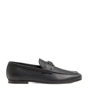 Valentino Garavani Vlogo Signature Deer Leather Loafer - Black