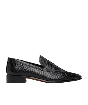 Paris Texas Embossed Slip-on Flats - Black