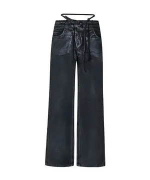 Ottolinger Logo Logo Wide-leg Denim Pants - Black