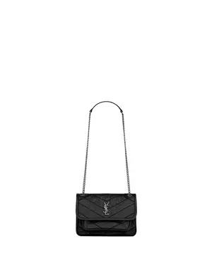 Saint Laurent Niki Mini In Vintage Leather - Black