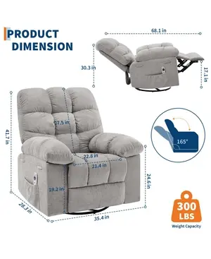 GAOMON 360degree Swivel Recliner Sofa