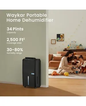 WAYKAR 2500 Sq Ft Dehumidifier For Basement – Intelligent Control