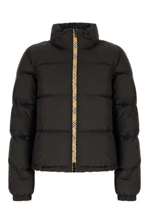 Burberry Padded Jacket With Classic Check Trim - Multicolor