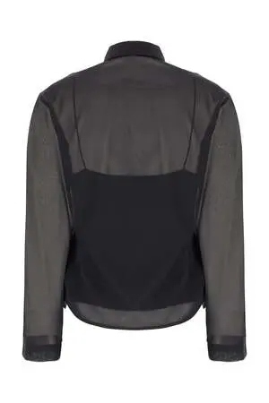Gucci Sheer Button-up Shirt With Draped Detail