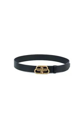 Balenciaga Logo Buckle Leather Belt - Multicolor