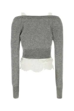ERMANO SCERVINO Ermanno Scervino Two-tone Cashmere And Stretch Silk Top