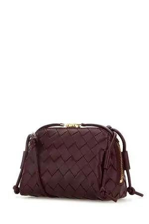 Bottega Veneta Burgundy Leather Concert Crossbody Bag - Red