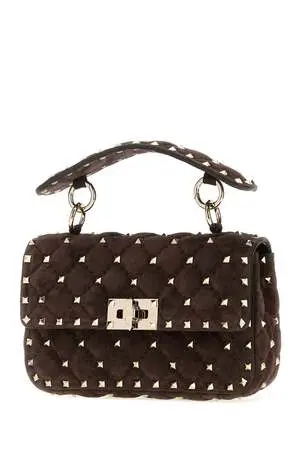 Valentino Garavani Suede Rockstud Handbag - Brown