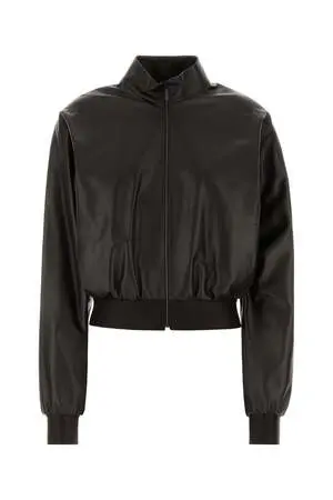 Gucci Dark Nappa Leather Bomber Jacket - Brown