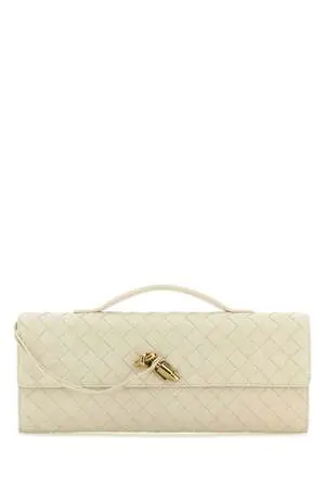 Bottega Veneta Ivory Leather Andiamo Handbag - White