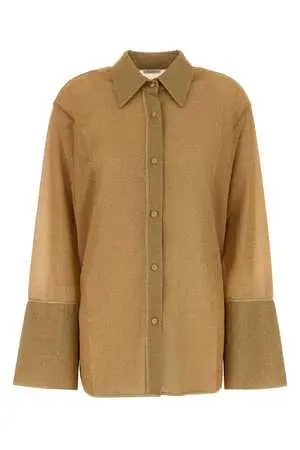 Oseree Metallic Nylon Shirt - Gold