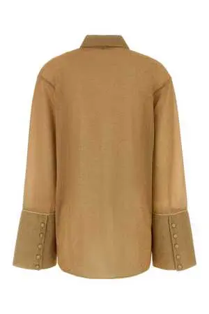 Oseree Metallic Nylon Shirt - Gold