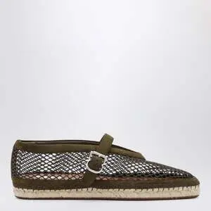 Alaïa Mesh And Suede Flat Espadrilles - Green