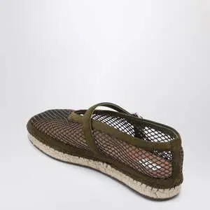 Alaïa Mesh And Suede Flat Espadrilles - Green