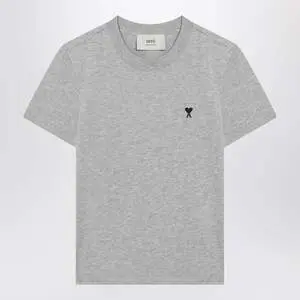 AMI Paris T-shirt De Coeur Grey In Cotton - Gray