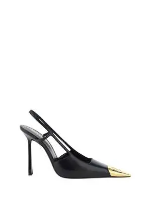 Saint Laurent Jeanne Leather Slingback Pumps - Black