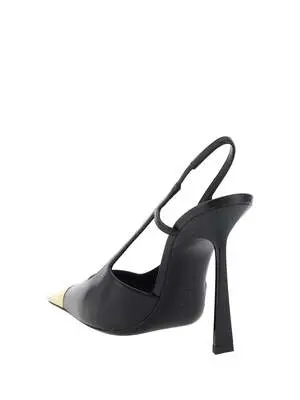 Saint Laurent Jeanne Leather Slingback Pumps - Black