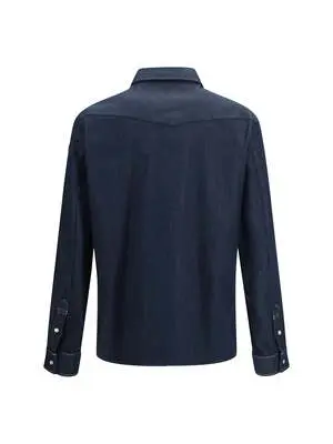 Moncler Denim Jacket With Logo Patch
