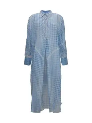 ERMANO SCERVINO Ermanno Scervino Long Shirt Dress With Lace Details - Blue