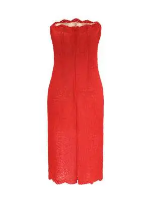 ERMANO SCERVINO Ermanno Scervino Strapless Lace Midi Dress