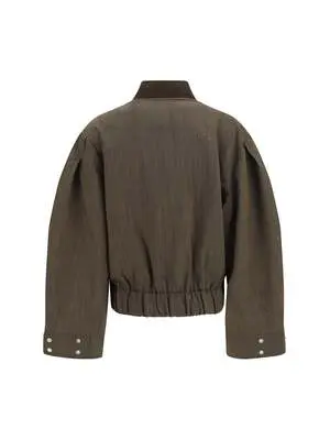 GANNI Lightweight Wool Bomber Jacket