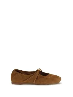 Loewe LOEWE Pebble Soft Ballerinas In Suede Goatskin Brown