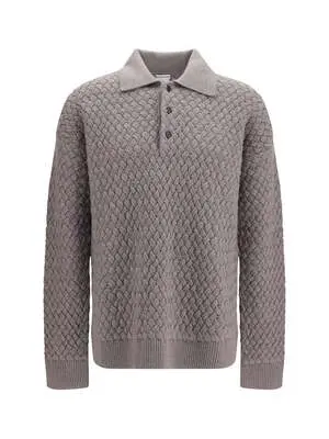 Bottega Veneta Lw Wool Intrecciato Sweater - Gray