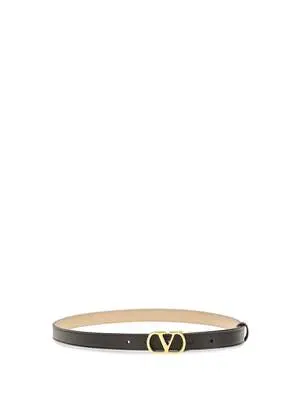 Valentino Garavani Smooth Leather Reversible Belt With Vlogo Signature Buckle
