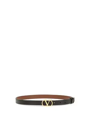 Valentino Garavani Smooth Leather Reversible Belt With Vlogo Signature Buckle
