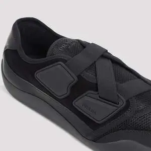 Prada Speedrock Sneakers With Crossover Straps - Black