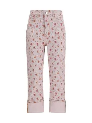 GANNI Printed Capri Pants - Pink