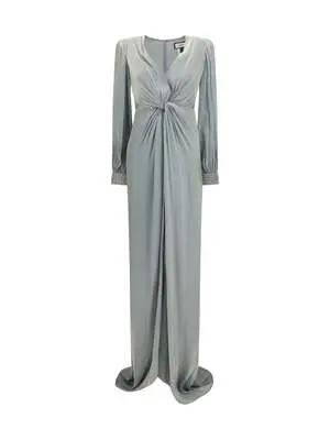 NISSA Long Crossover Dress - Green