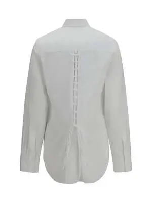 ERMANO SCERVINO Ermanno Scervino Cotton Shirt With Classic Collar And Lace-up Detail