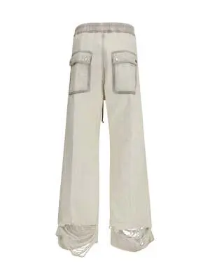 Rick Owens Wide-leg Distressed Denim Pants - Multicolor