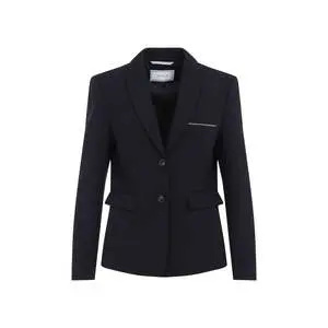 Peserico Single-breasted Blazer With Notched Lapel - Blue