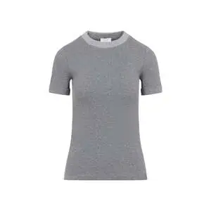 PESERICO PESERICO Ribbed Crewneck T-Shirt With Short Sleeves