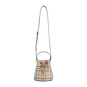 Burberry Check Drawstring Bucket Bag - Brown