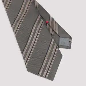 Brunello Cucinelli Striped Neck Tie - Brown