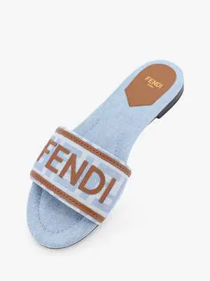 Fendi Sunshine Ff Denim Slides - Multicolor