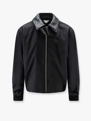 Bottega Veneta Nylon And Cotton Jacket With Intrecciato Details - Multicolor